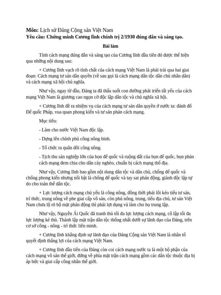 CH NG Minh Cương Lĩnh | PDF