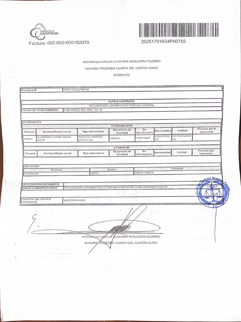 Declaración Notariada .B.Q | PDF