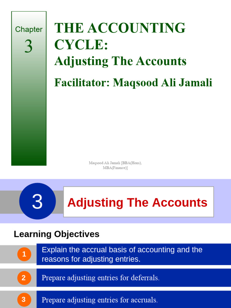 Chapter 3 Adjusting The Accounts | PDF | Deferral | Debits And Credits