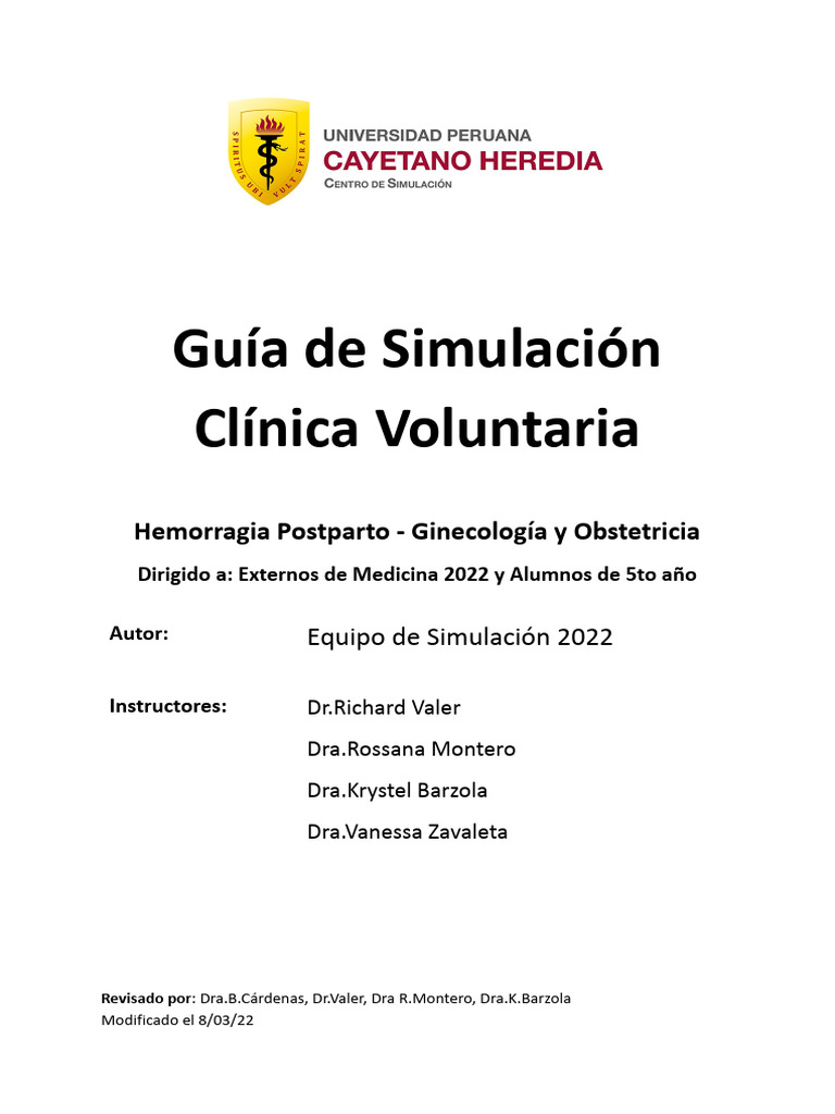 Guía Hemorragia Postparto | PDF | Cuidado de la salud | Parto