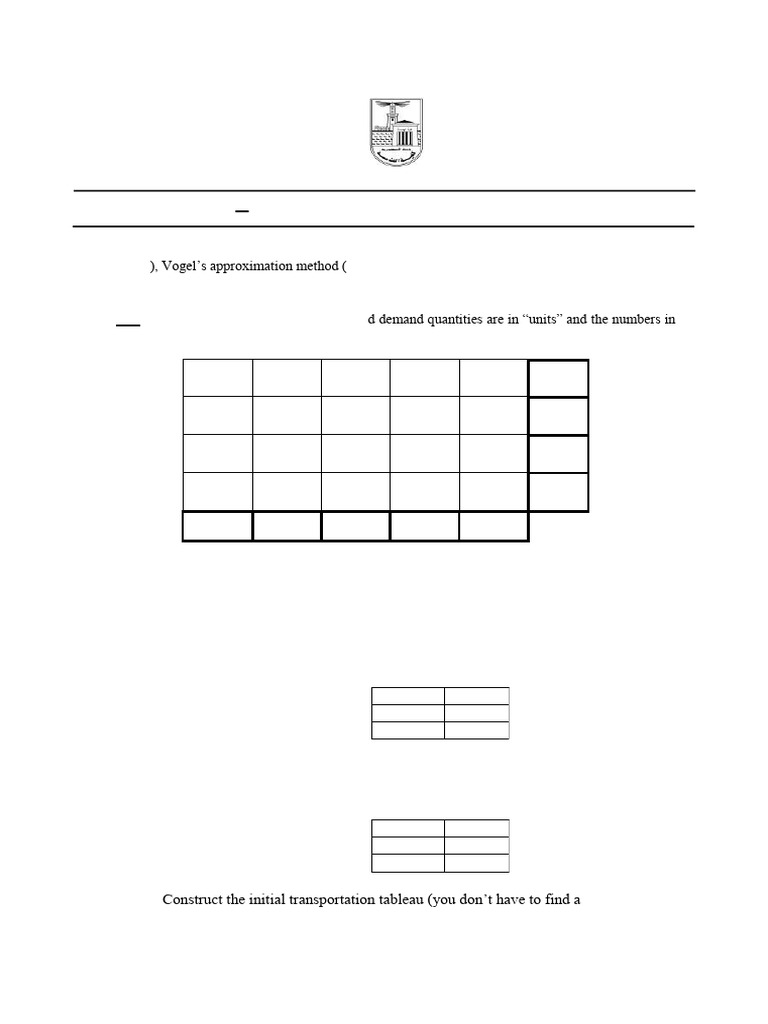 Assignment 5 - The Transportation Problem | PDF
