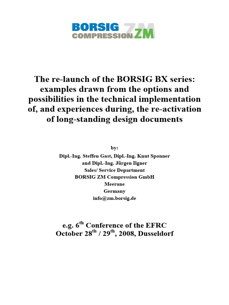 The Re-Launch of The BORSIG BX Series Gas Compressors | PDF | Stress ...