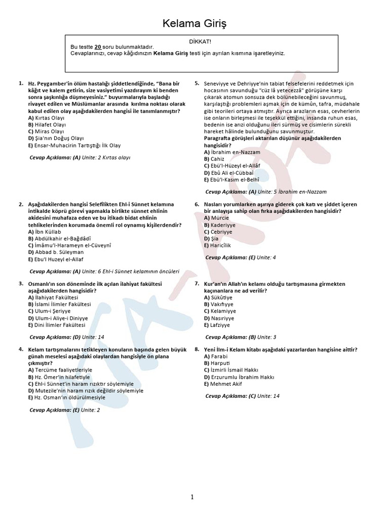 Kelam Yaz Okulu | PDF