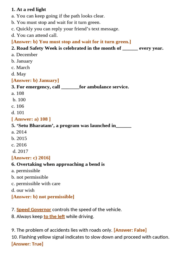 Traffic Rools | PDF