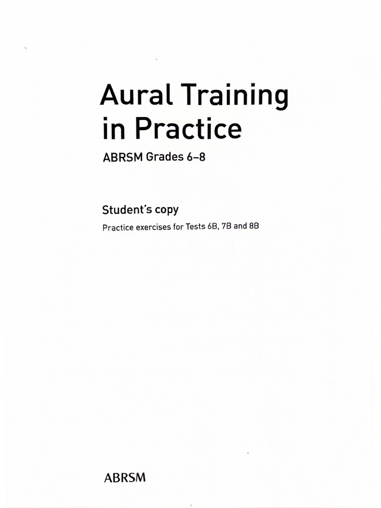 Aural Grade 6-8 Student | PDF