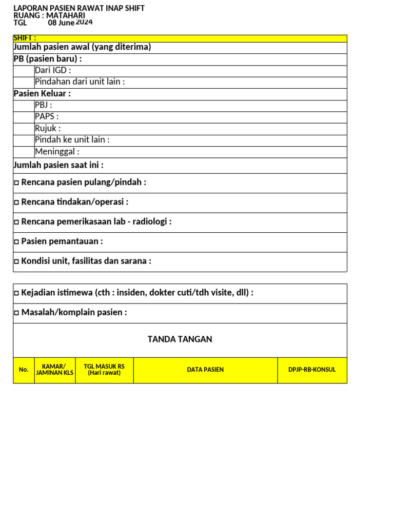 Daftar Pasien Ruang Teratai | PDF