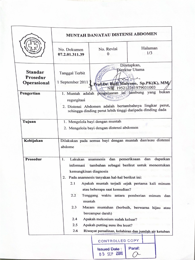 Muntah Dan Atau Distensi Abdomen | PDF
