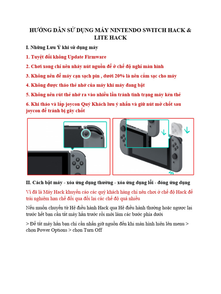 (Natm) HDSD Máy Nintendo Switch Hack | PDF