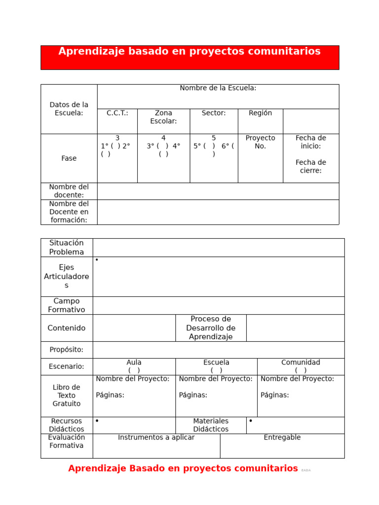 Fp-Aprendizaje Basado en Proyectos Comunitarios | PDF | Aprendizaje en base a proyectos | Evaluación