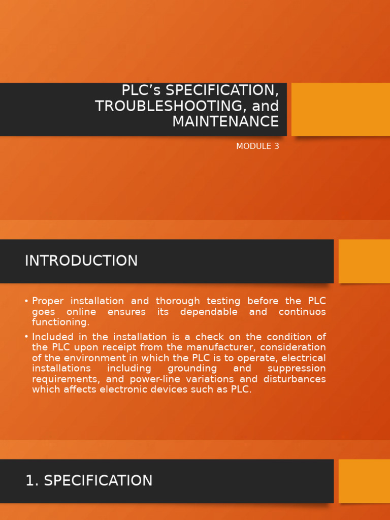 Plcs Specification Troubleshooting and Maintenance | PDF | Programmable Logic Controller ...