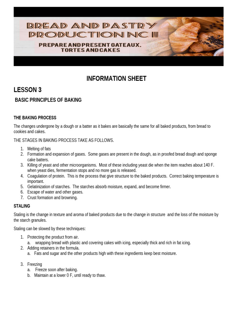 Lesson 3 What Is Baking and Its Principles | PDF