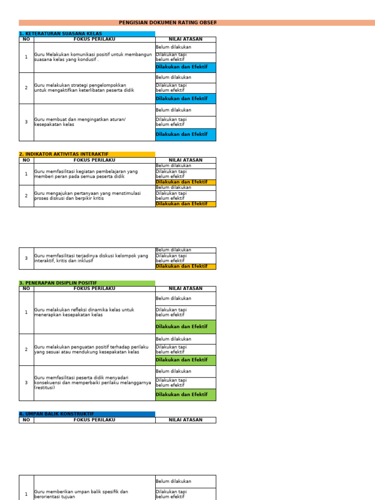 PENGISIA DOKUMEN RATING OBSERVASI GURU OLEH KEPALA SEKOLAH DI PMM (1) | PDF
