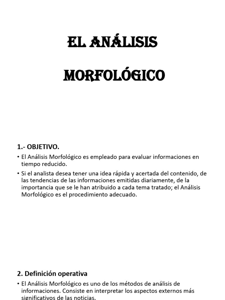 Análisis Morfologico | PDF