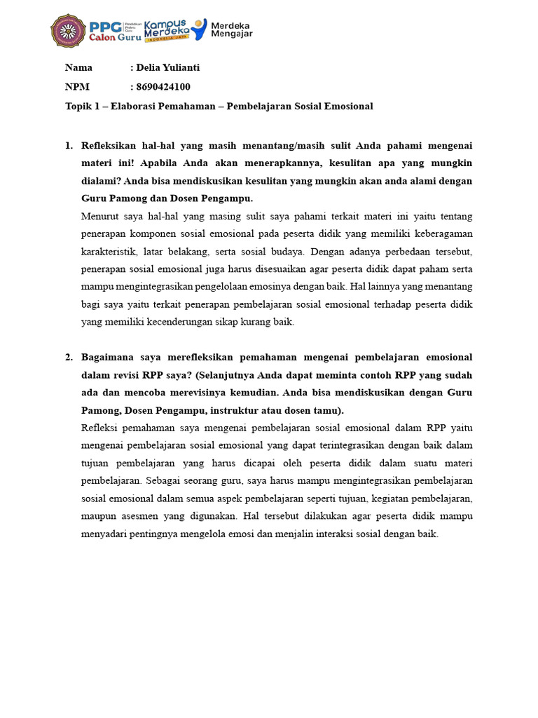 T1. Elaborasi Pemahaman | PDF