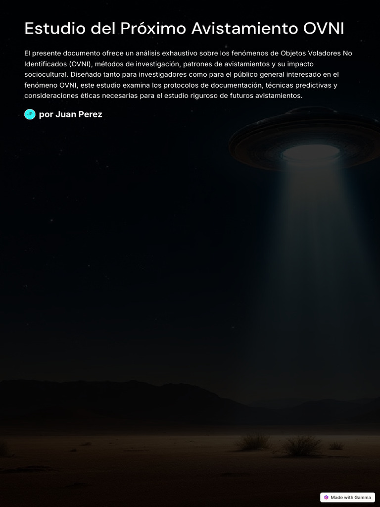Estudio Del Proximo Avistamiento OVNI | PDF | Objeto volador no identificado | Observación