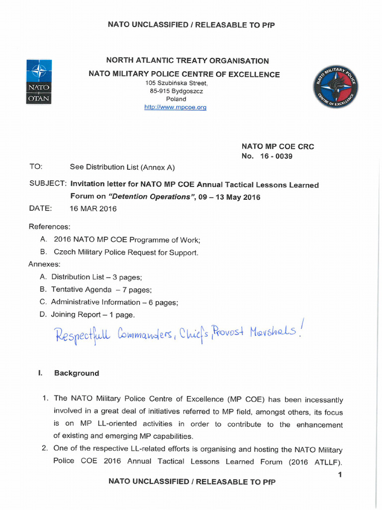 Invitation Letter MP COE ATLLF | PDF