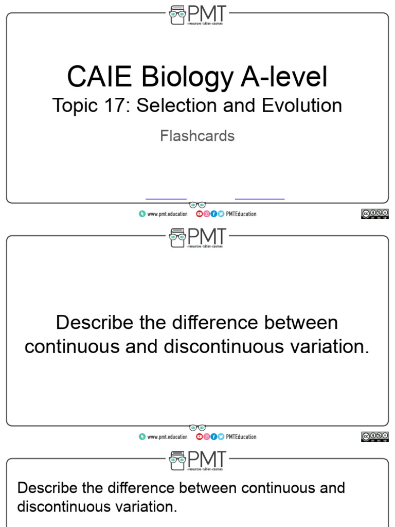 A-Level Biology: Selection & Evolution Flashcards | PDF | Natural ...