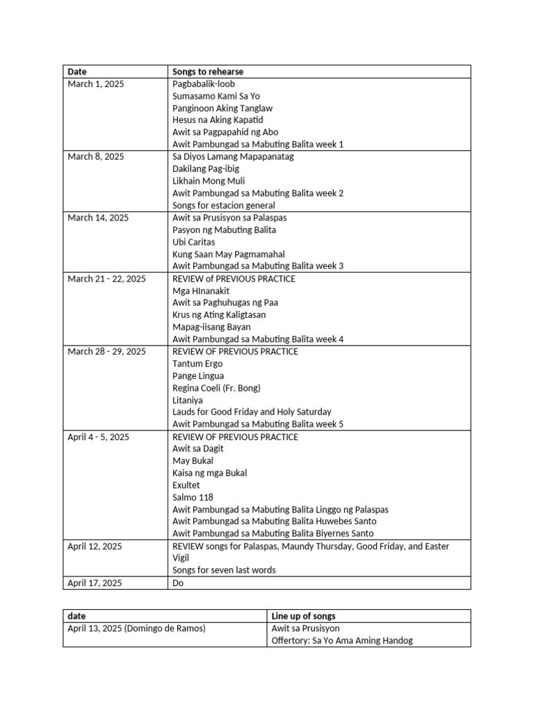 awit para sa kwaresma at mahal na araw | PDF