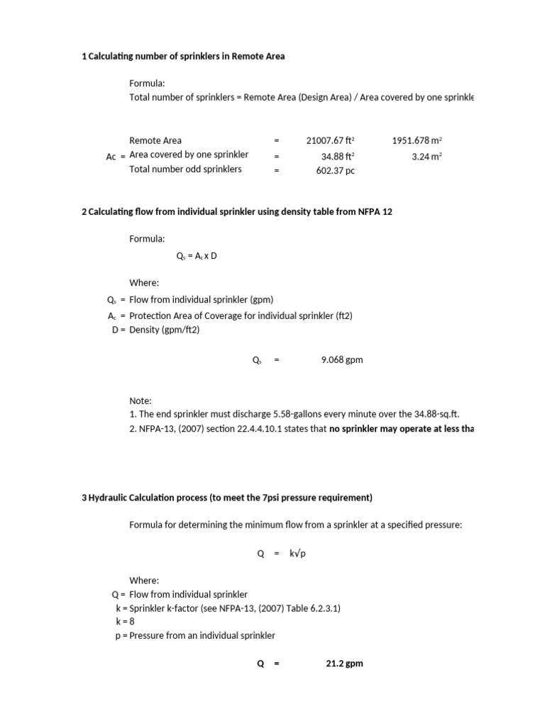 Hydraulic Calculations For Fire Fighting | PDF | Pipe (Fluid Conveyance ...