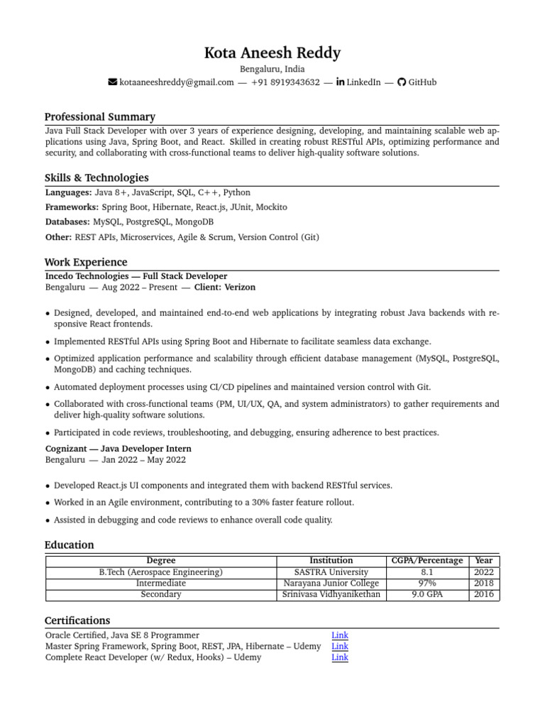 KotaAneeshReddy Mathrithms | PDF | Java (Programming Language) | My Sql