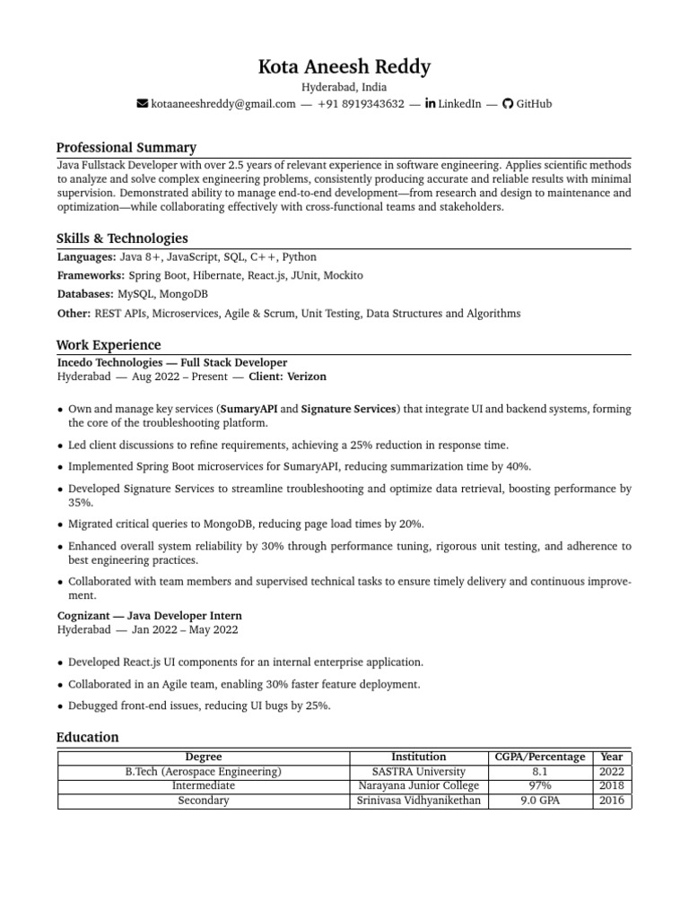 KotaAneeshReddy Capgemini | PDF | Java (Programming Language) | My Sql