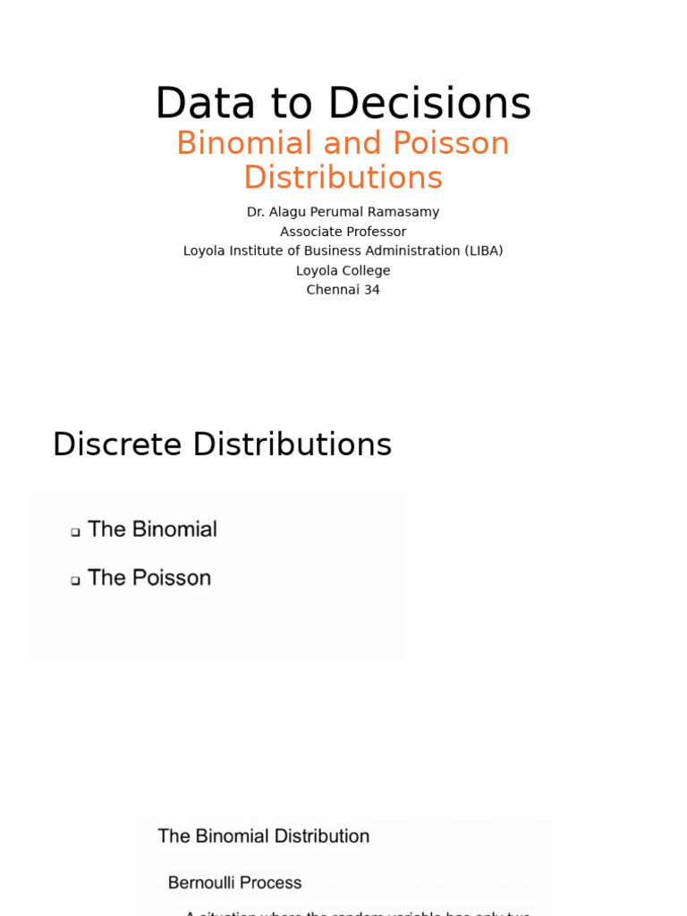 Binomial and Poisson Distributions | PDF