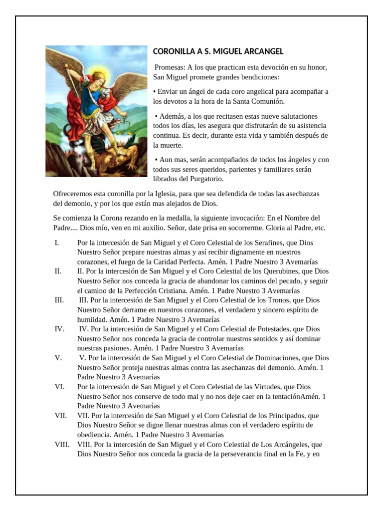 CORONILLA A SAN MIGUEL | PDF | Ángel | Miguel (Arcángel)