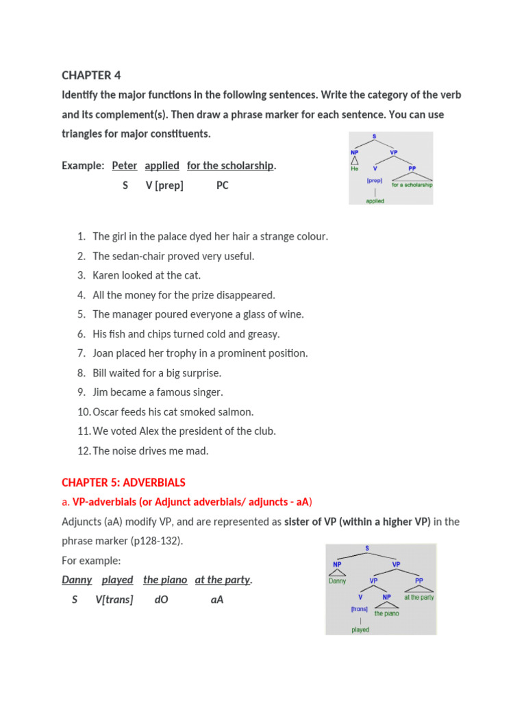 2024 Exercises Chapter 4-5 | PDF | Phrase | Language Mechanics