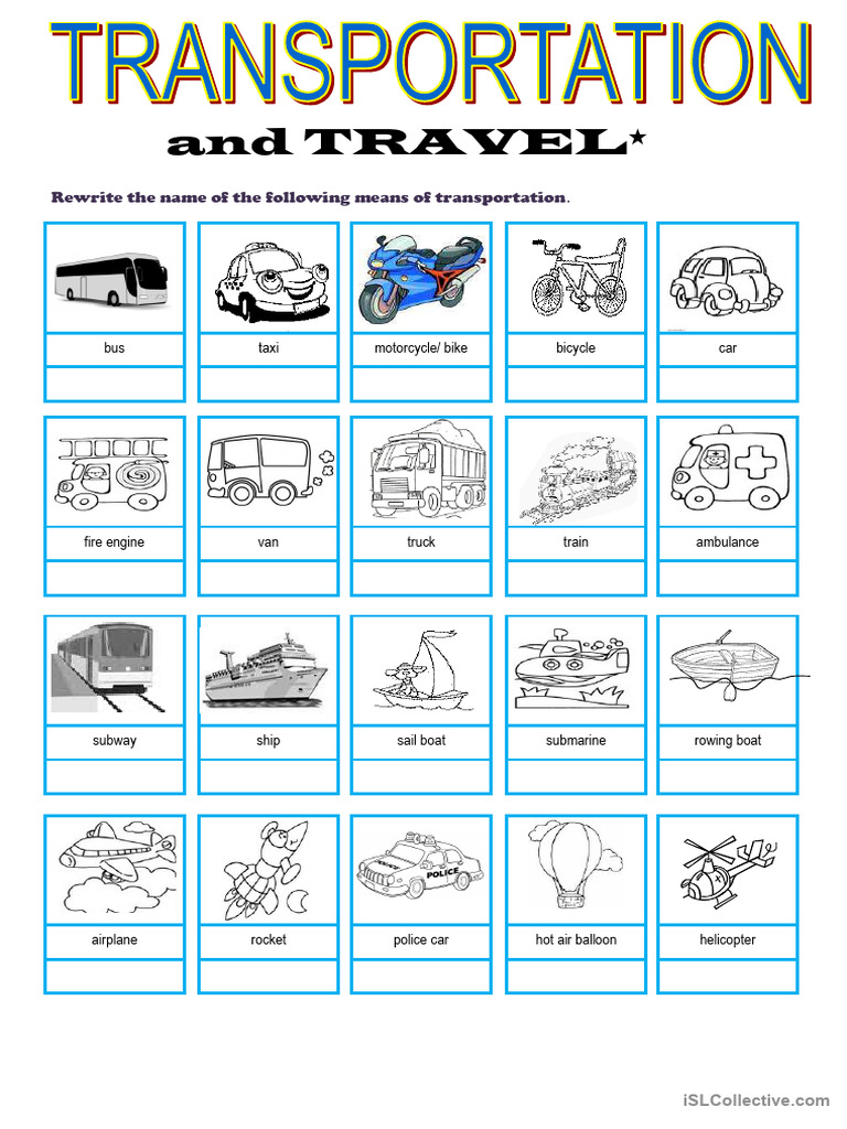 Transportation & Travel Vocabulary | PDF