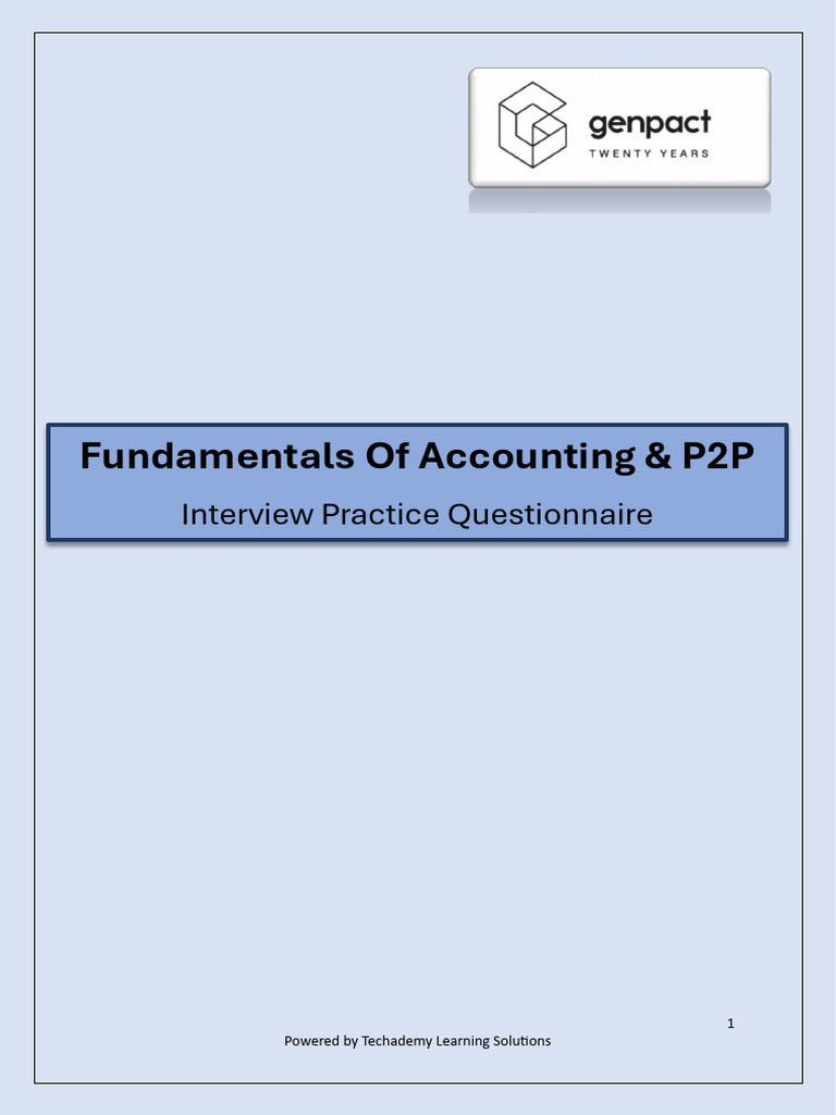 Accounting & P2P Interview Questions | PDF | Debits And Credits ...