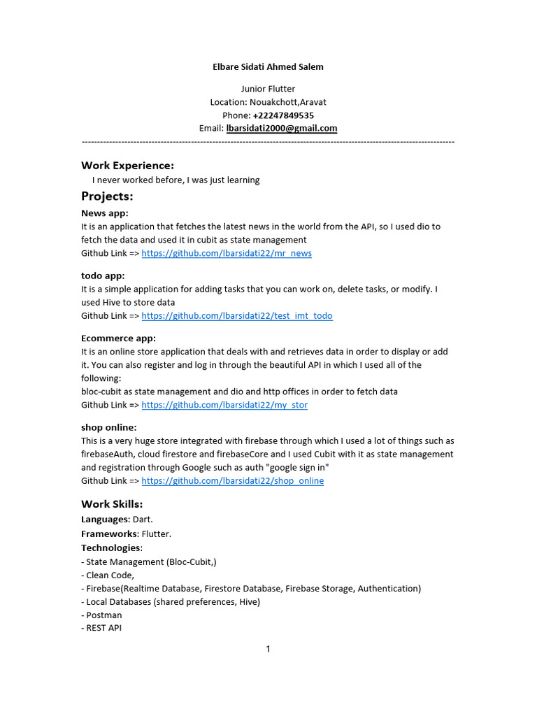 Lbar Sidati - Junior Flutter | PDF