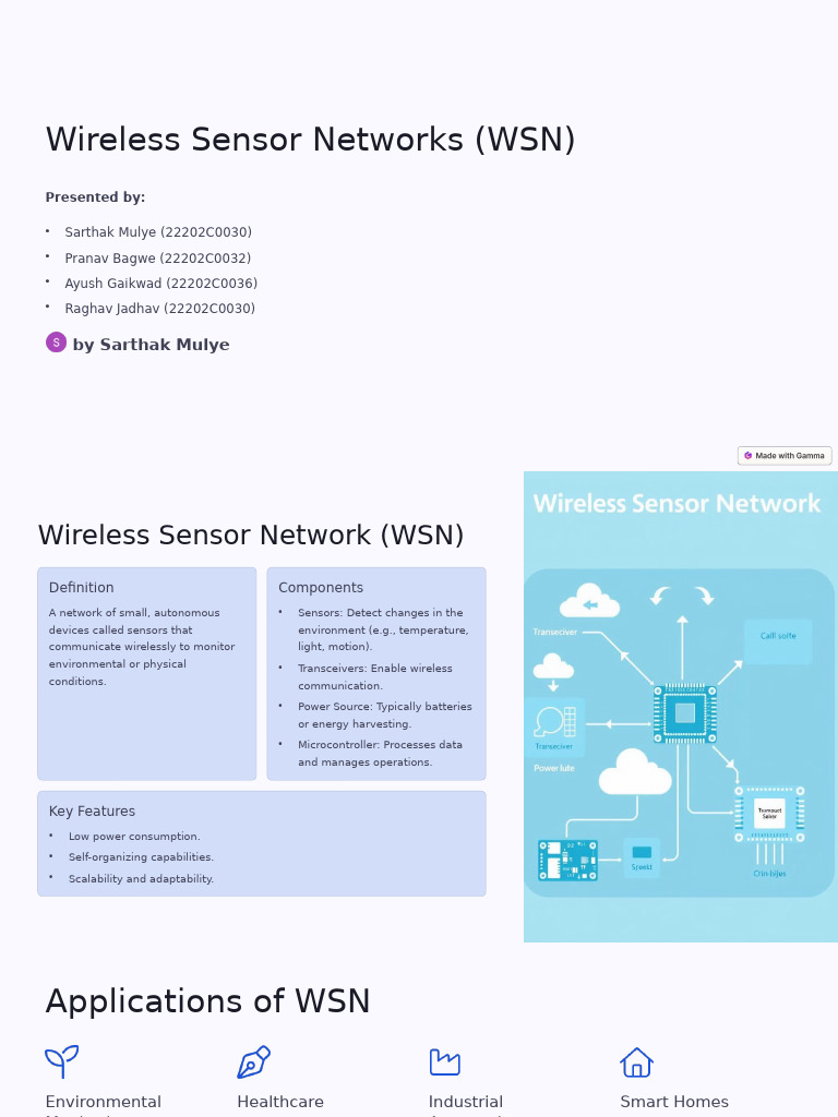 Introduction to Wireless Sensor Networks | PDF | Wireless Sensor Network | Computer Networking