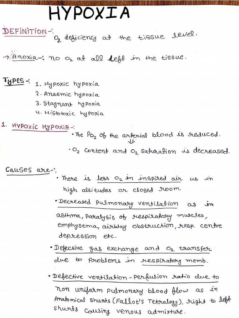 HYPOXIA physiology | PDF