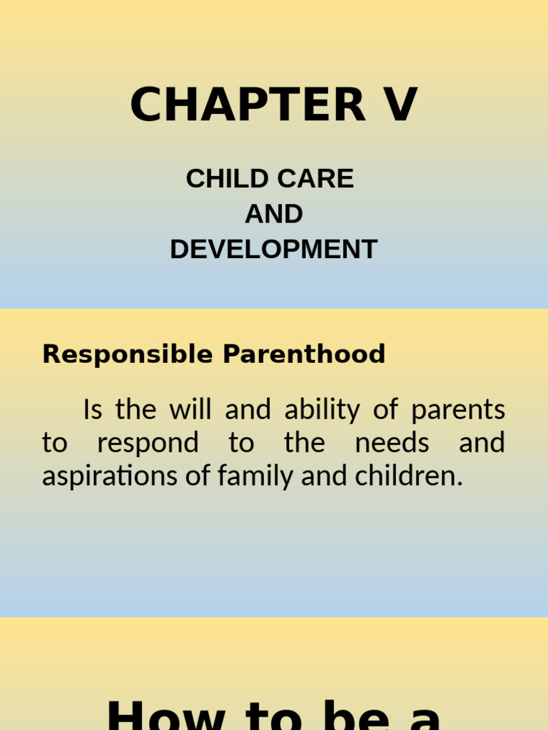 Chapter 4 Lesson 3 Child Care and Development - 091106 | PDF | Pregnancy | Hepatitis