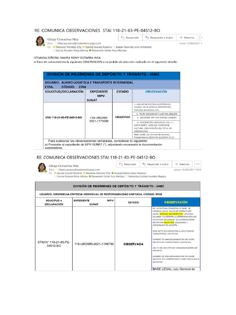 Observaciones Stai 4512 | PDF
