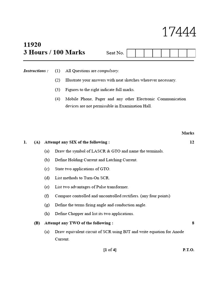 17444-2019-Winter-Question-Paper (Msbte Study Resources) | PDF | Power Inverter | Rectifier