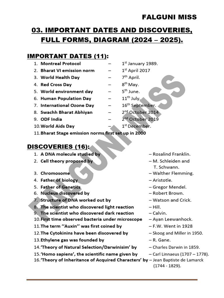 X Bio Masterkey Dates Discoveries, Full Forms, Diagram | PDF | Thyroid ...
