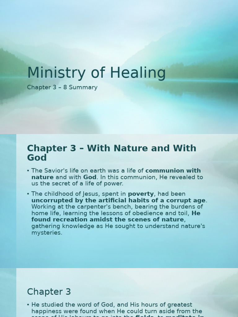 MH-Summary-Chapters-3-8 | PDF | Jesus | Faith Healing