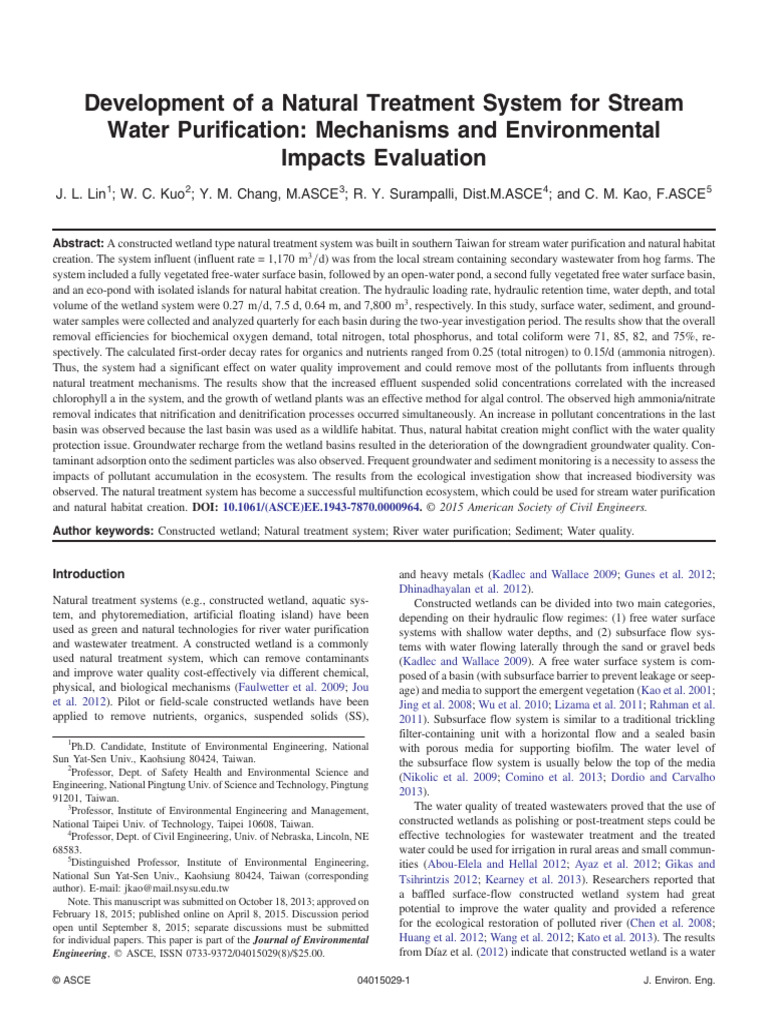lin2015 Imp | PDF | Wetland | Hydrology