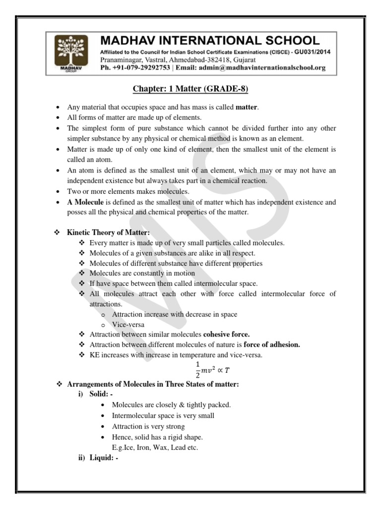 Physics Chapter 1 Grade 8 Notes (8 Files Merged) | PDF | Refraction ...