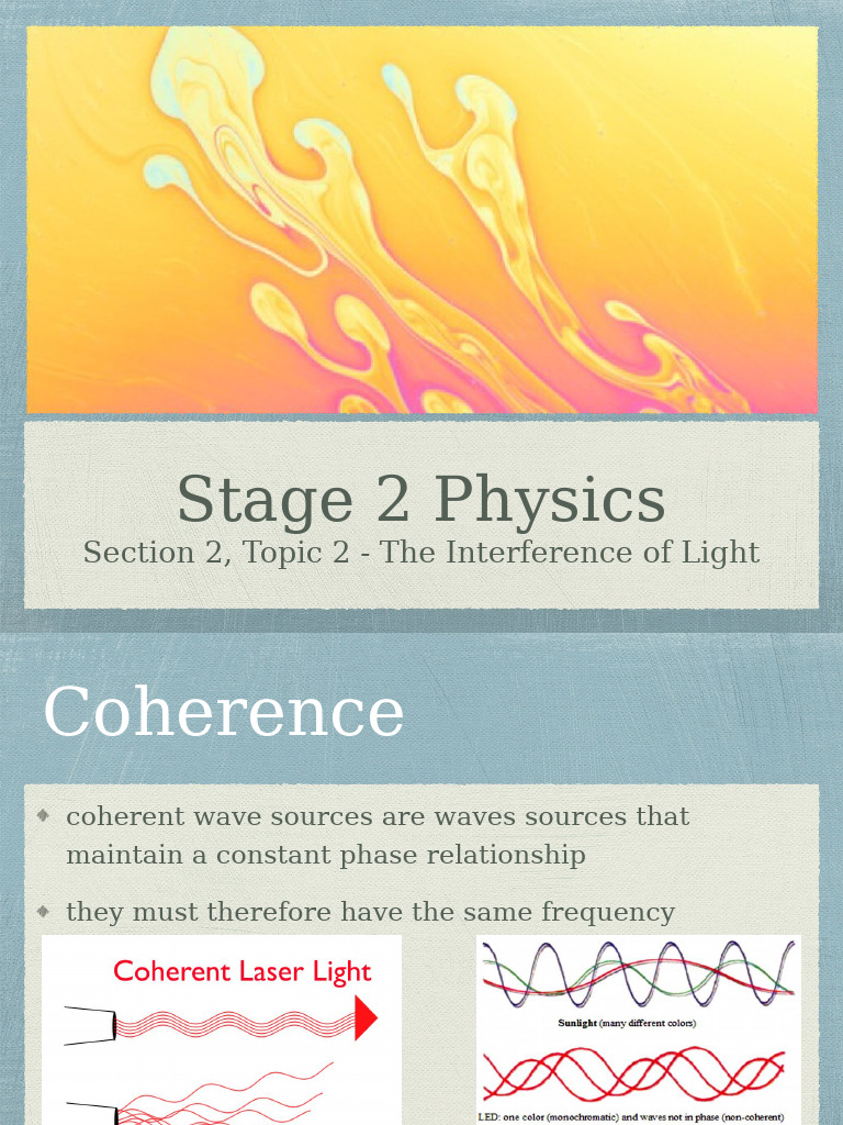 Topic 2 - Interference of Light | PDF | Diffraction | Coherence (Physics)