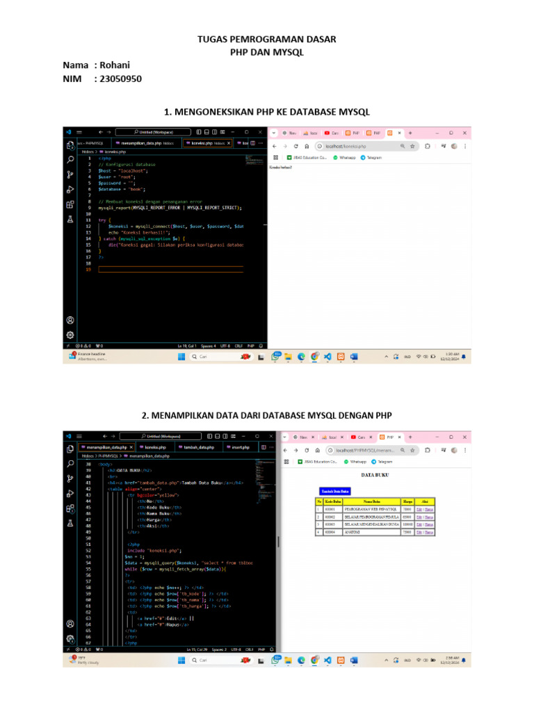 Tugas PHP Dan Mysql Rohani | PDF