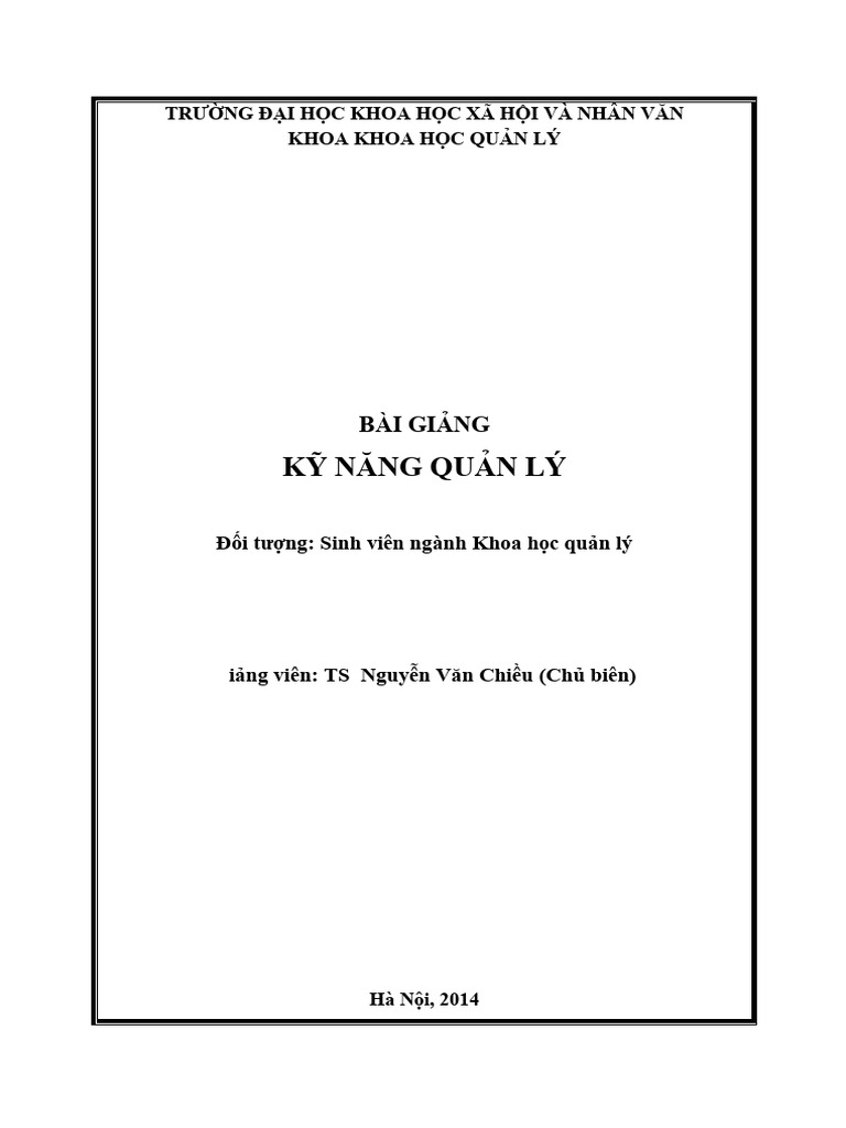 Bai giang ky nang quan ly PDF | PDF