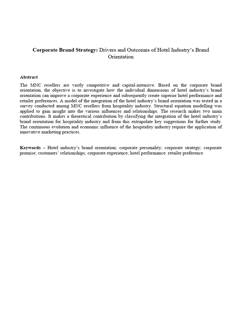 企业品牌策略带量表Corporate Brand Strategy | PDF | Survey Methodology | Brand