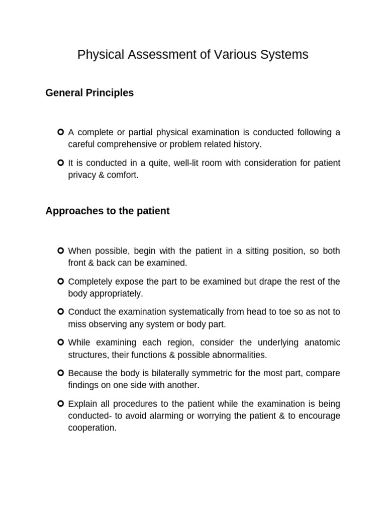 Comprehensive Physical Assessment Guide | PDF | Human Nose | Thorax