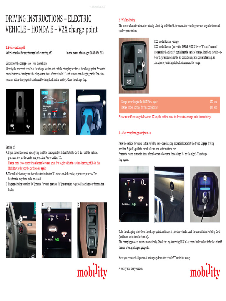 Mobility Carsharing Elektro Honda e v2x - GB | PDF | Land Vehicles | Vehicles