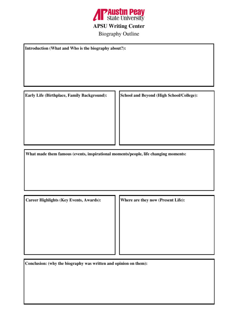 Biography Outline Template | PDF