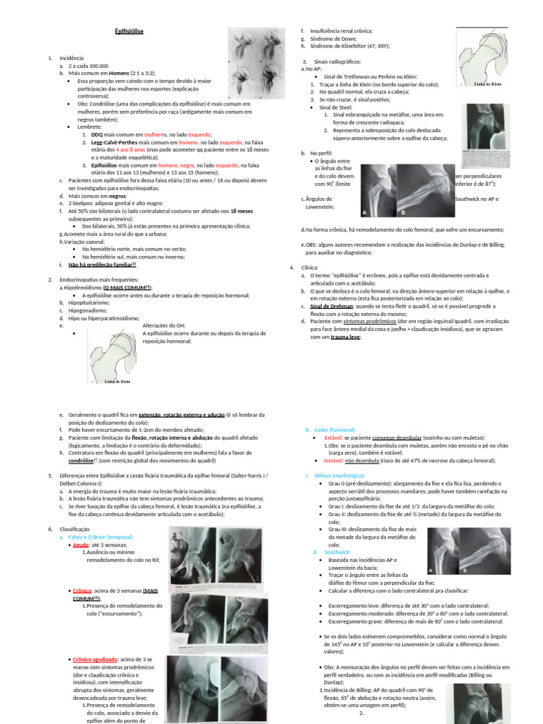 Epifisiólise | PDF | Sistema Locomotor