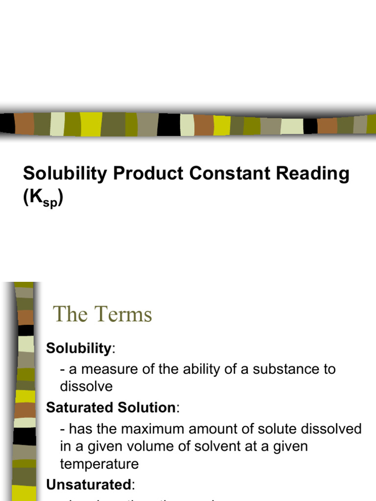 Unit 2 - Activity 7 - Solubility Product Constant Reading | PDF | Solubility | Scientific Phenomena
