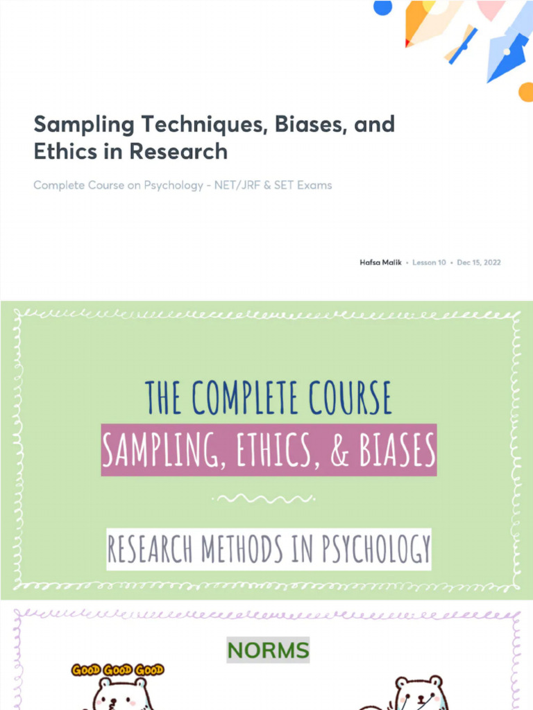 Sampling Techniques Biases and Ethics in Research With Anno | PDF